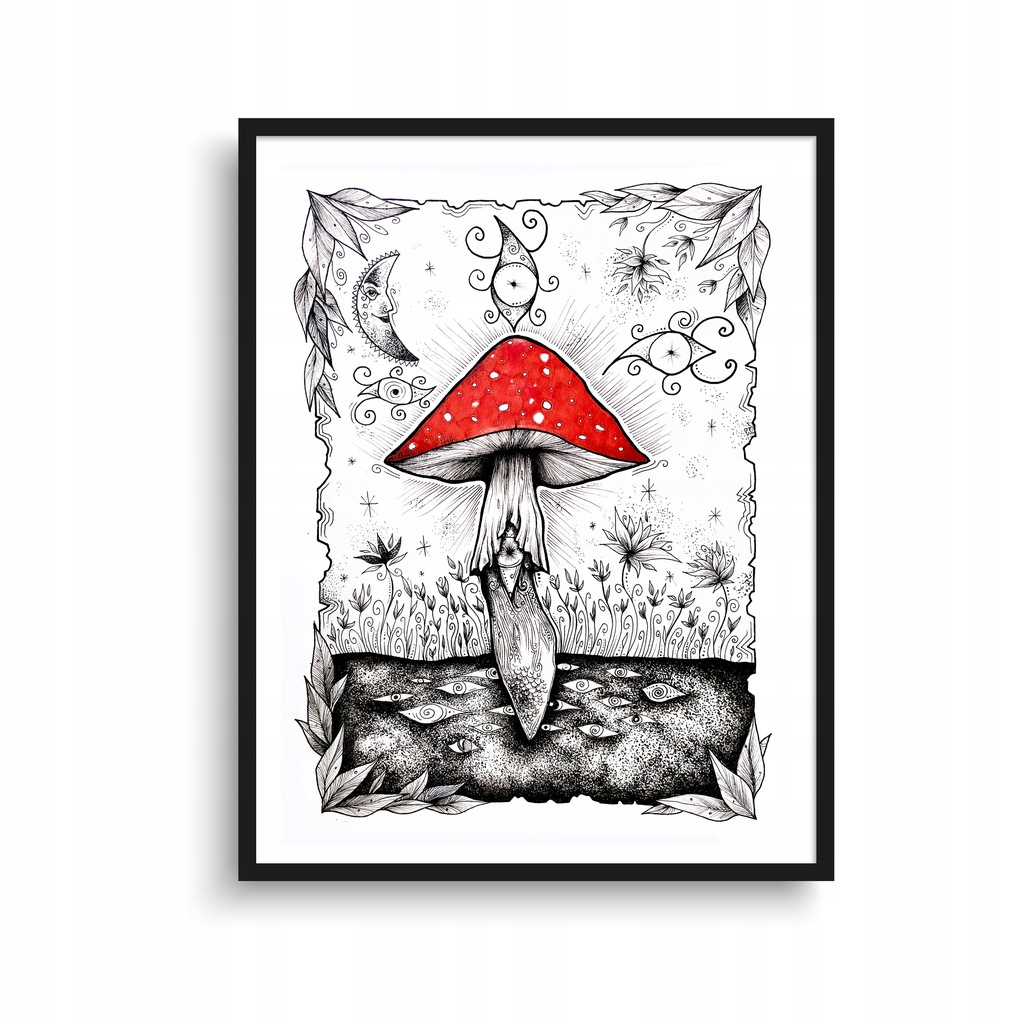 Plakat | Muchomor | Print | Rysunek | Grafika | A3 - 11295995812 ...