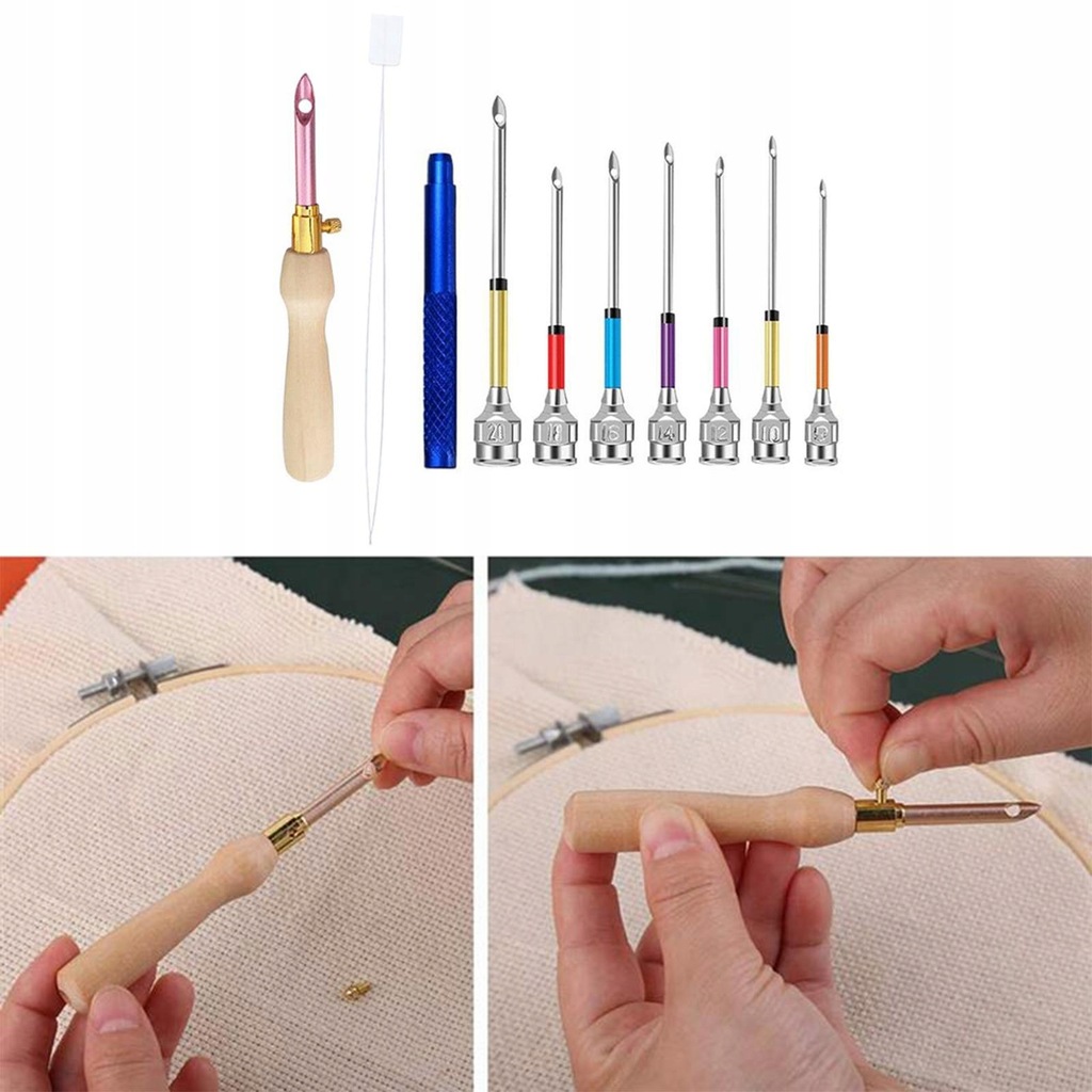 9 Haft Stitching Punch Needle Poking Narzędzia do - 12804342450 ...