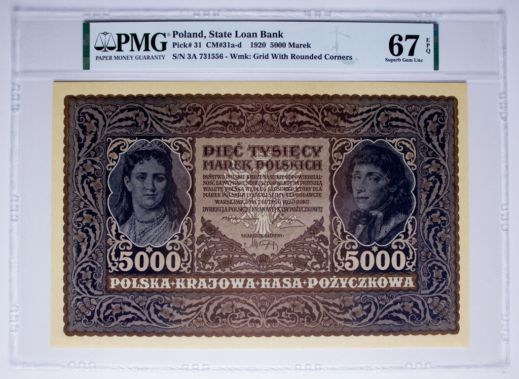 Polska 5000 marek 1920, III Serja A PMG 67 EPQ MAX - 12950182555 ...