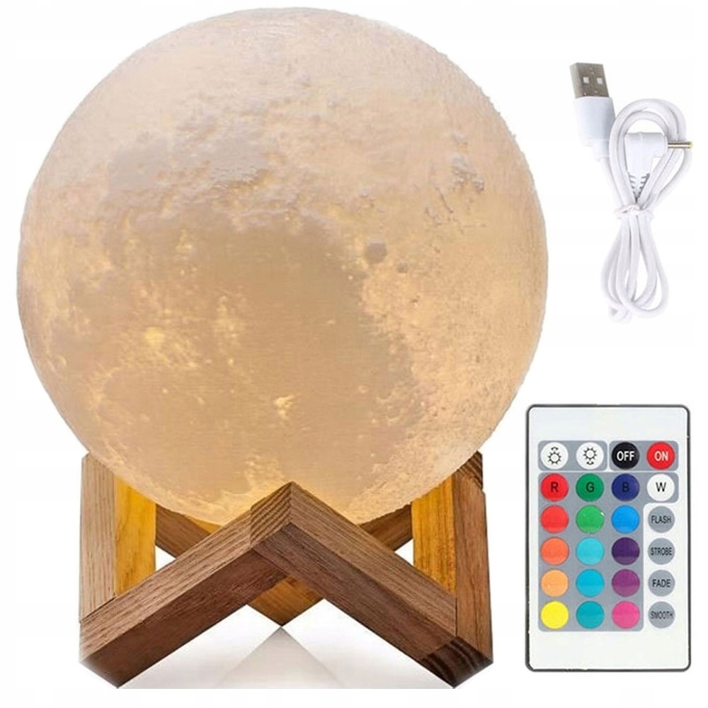 LAMPKA NOCNA MOON Light LAMPA KSIĘŻYC 3D LED PILOT - 12796615268 - oficjalne archiwum Allegro