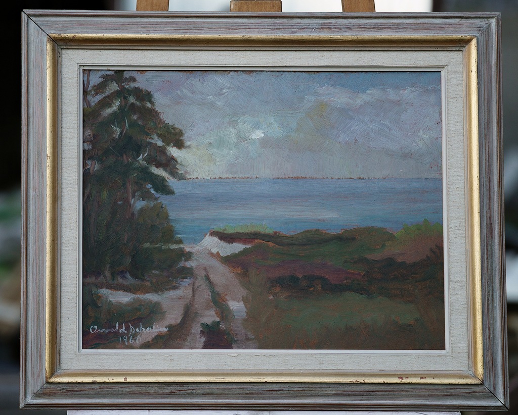 MORZE OSVALD SCHALIN 1897-1975 STARY OBRAZ OLEJNY - 10023436166 ...