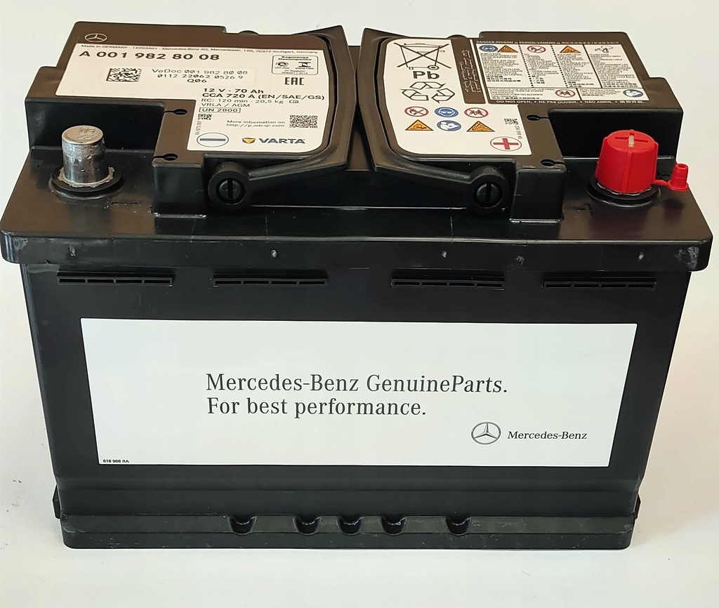 Akumulator Mercedes AGM 70Ah 720A OEM - 12551740644 - oficjalne ...