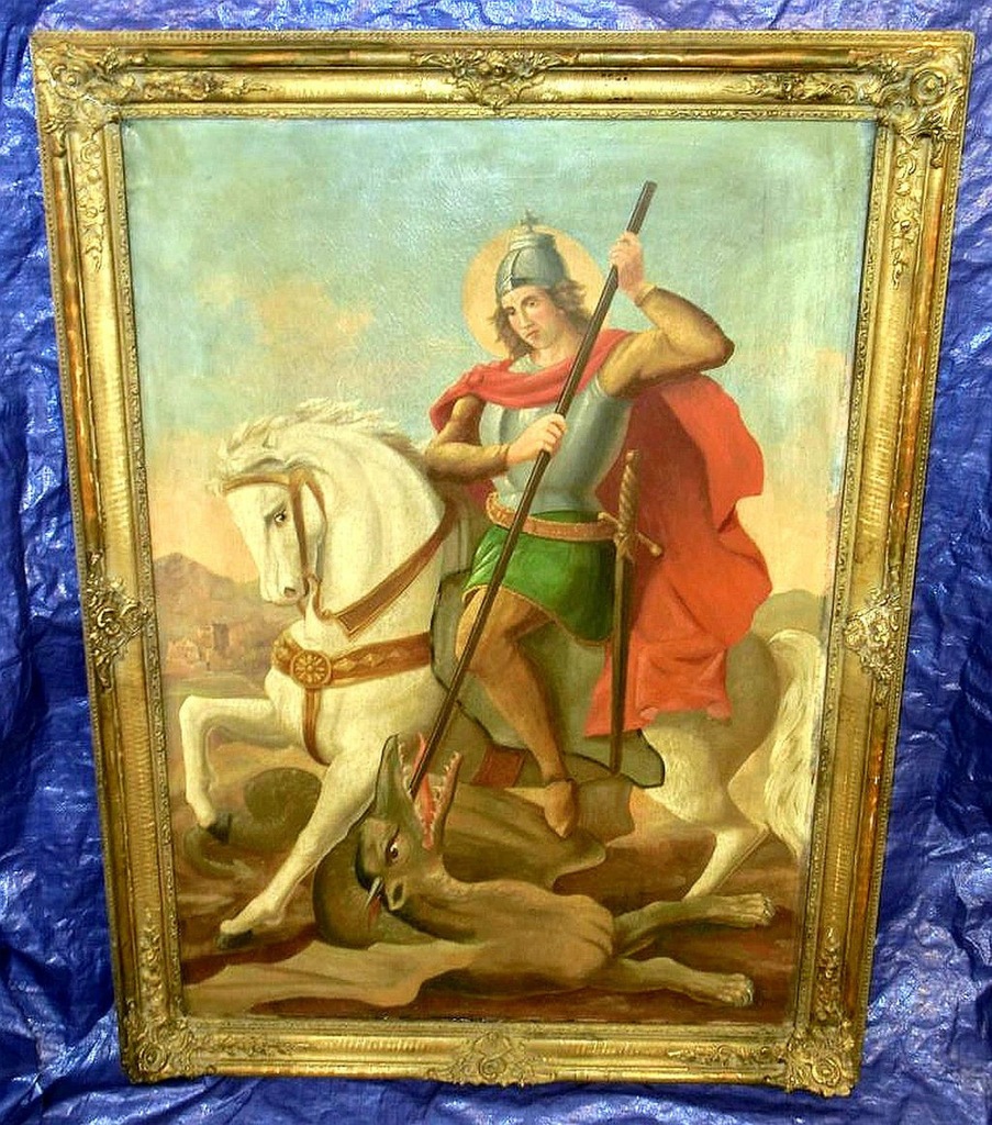 Święty Jerzy walczący ze smokiem, Włochy ok .1825r - 7228723548 ...