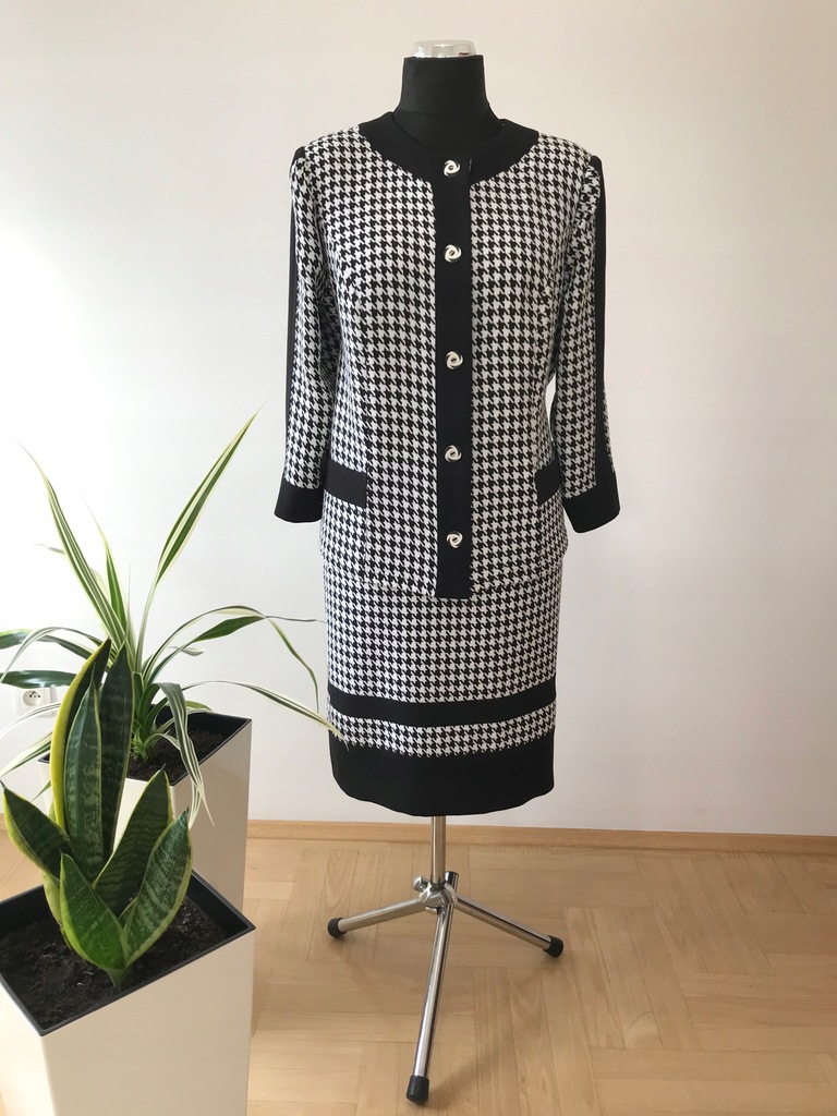 KOSTIUM CZARNO BIAŁY PEPITO 46/48 - 11766756479 - oficjalne archiwum ...