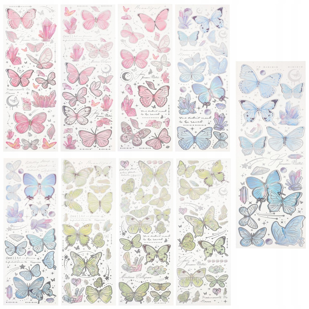 9 Sheets Small Butterfly Stickers Romantic - 15118210357 - oficjalne ...