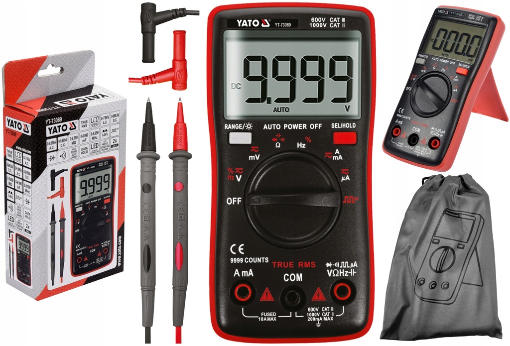 YATO MIERNIK CYFROWY 9999 MULTIMETR LCD TRUE RMS - 10939983152 - oficjalne archiwum Allegro