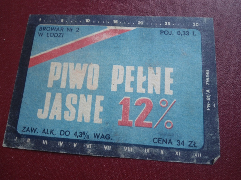 STARA etykieta od piwa BROWAR NR.2 ŁÓDZ - 10758960218 - oficjalne archiwum Allegro