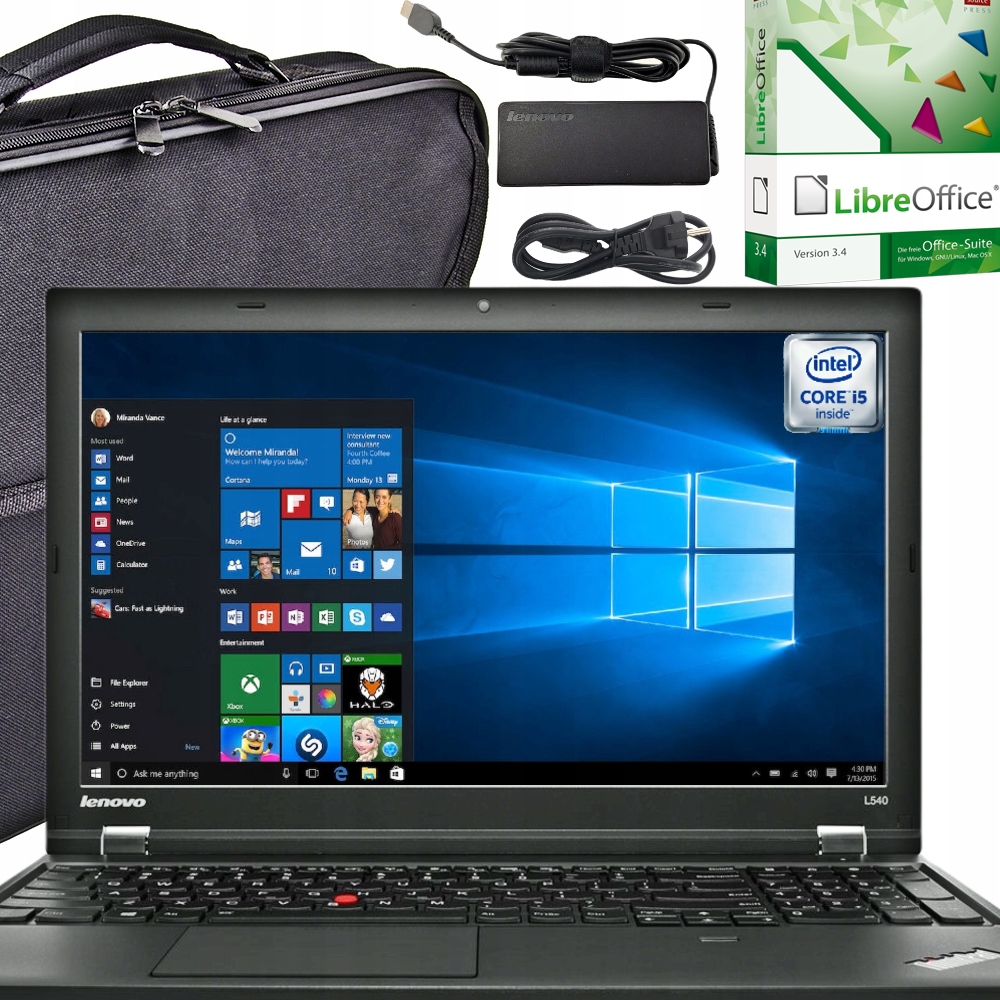 Laptop Lenovo ThinkPad L540 15,6" i5 16GB/512GB Win10 + Zestaw GRATIS - 17090485232 - oficjalne ...