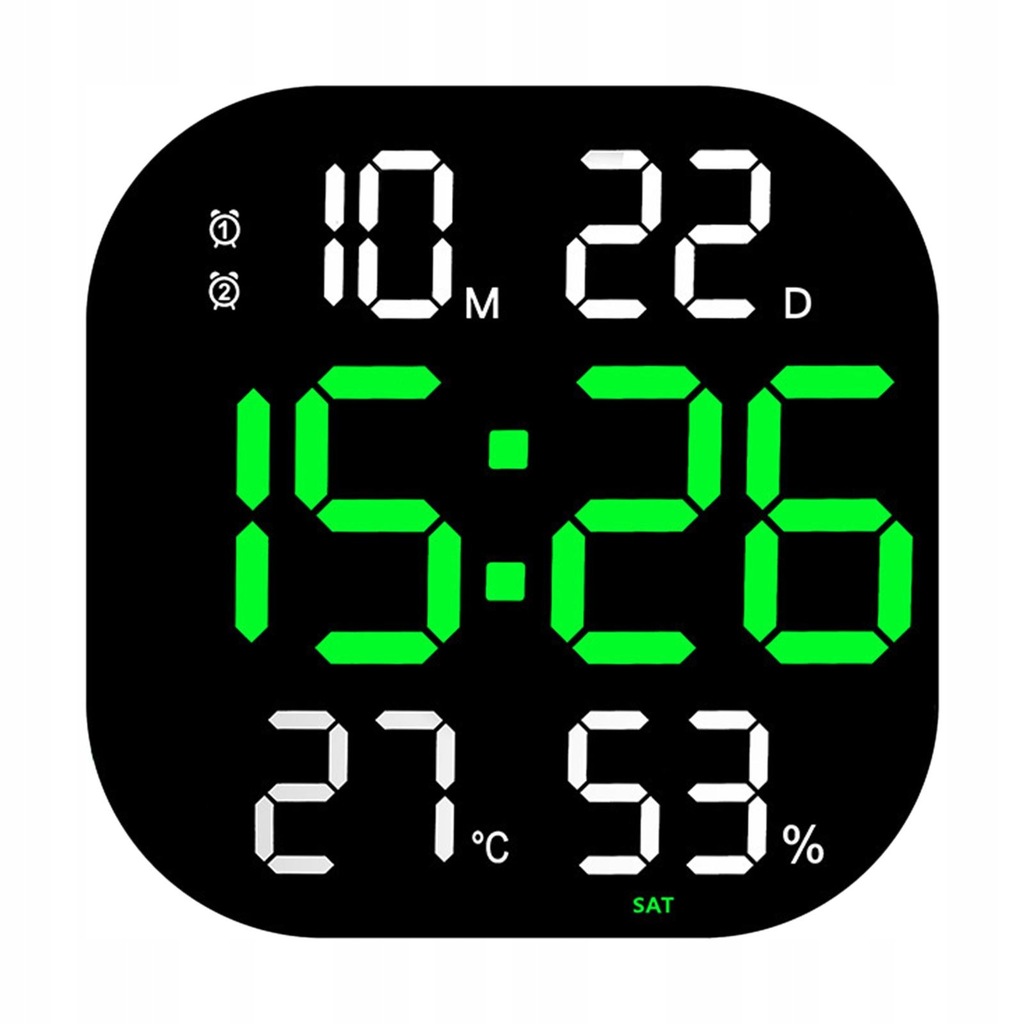 Wall Digital Clock Large Wall Digital Clock with - 13084069748 - oficjalne archiwum Allegro