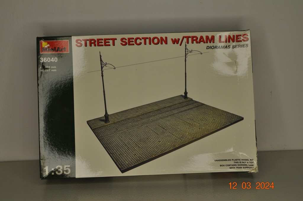 MINIART 36040 Street Section w/Tram Lines 1/35 bruk ze słupami ...