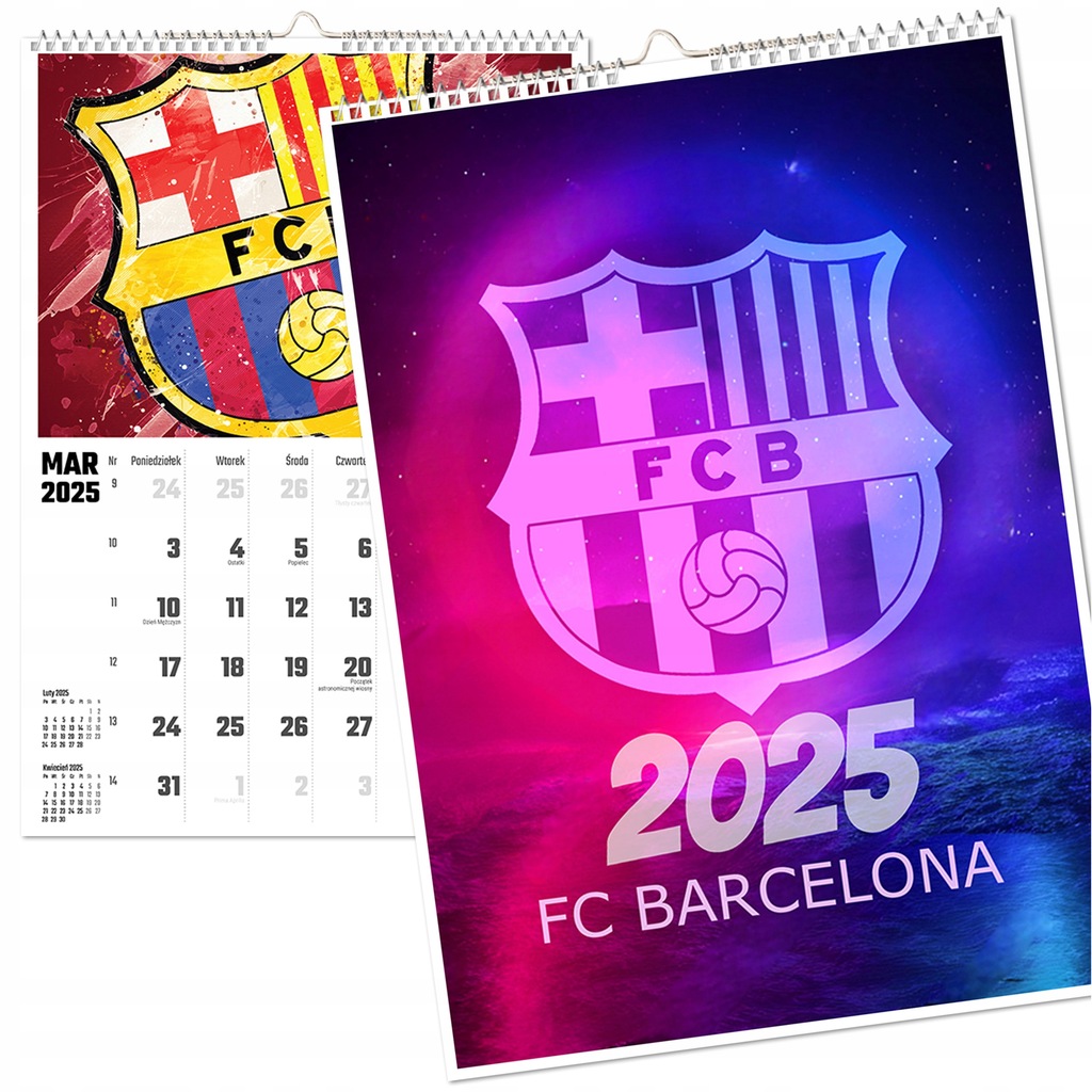 KALENDARZ ŚCIENNY 2025 A4 FC BARCELONA BARCA YAMAL PREZENT ŚWIĘTA MIKOŁAJ - 16974129809 ...