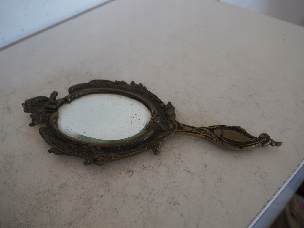 Lusterko z rączką pięknie zdobione mosiężne - 14521128808 - oficjalne ...