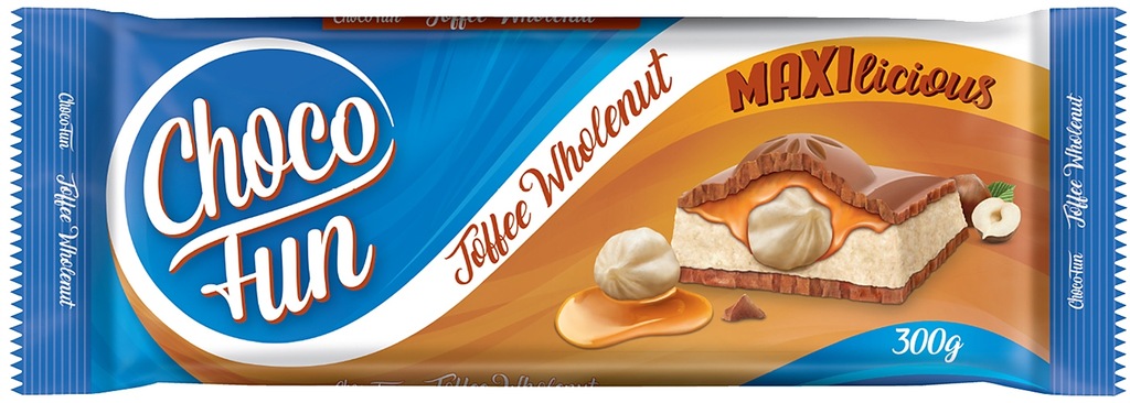 CHOCO FUN TOFFEE WHOLENUT 300g - 14751078798 - oficjalne archiwum Allegro