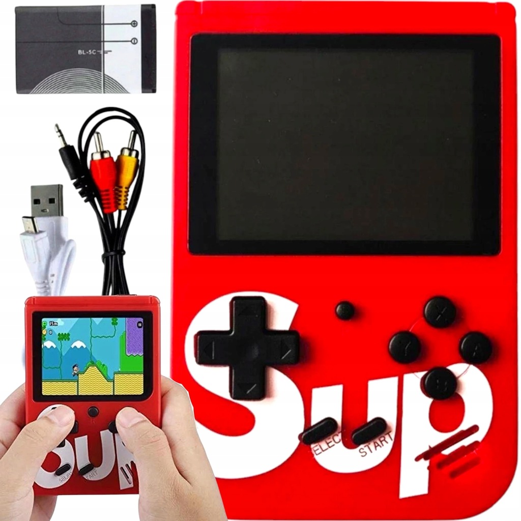 MINI KONSOLA RETRO PRZENOŚNA GRA 400 GIER NA TV KOLOROWE GIERKI GAME ...