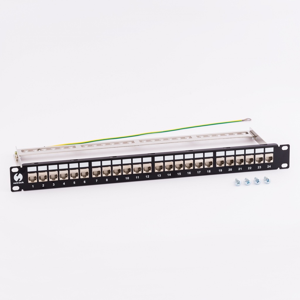Patch panel keystone 19'' 1U 24 porty FTP kat 6A - 12154088169 ...