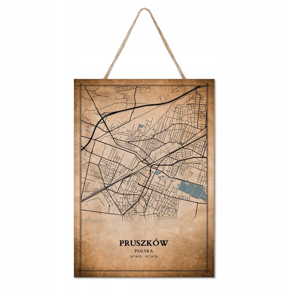 Drewniany plakat Mapa miasta Pruszków 20x30cm - 12766331632 - oficjalne ...
