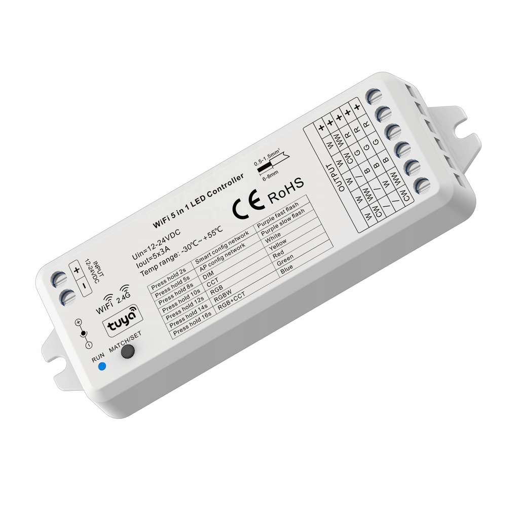 Sterownik Taśmy LED RGBW CCT 12-24v - TUYA SD WiFi - 11580737300 ...