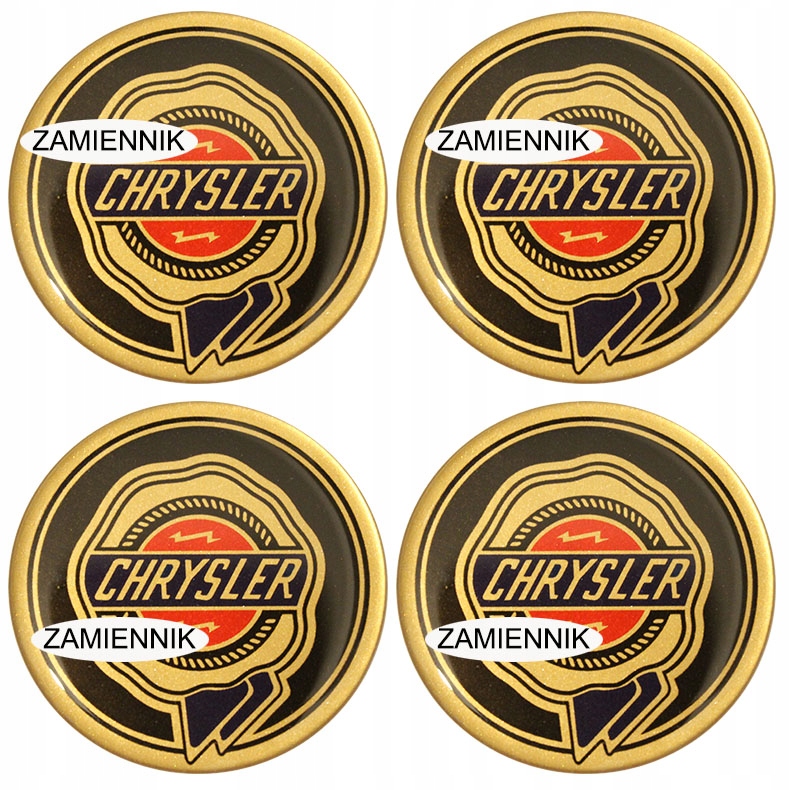 EMBLEMATY naklejki na felgi dekle logo CHRYSLER 55 - 9375762046 - oficjalne archiwum Allegro