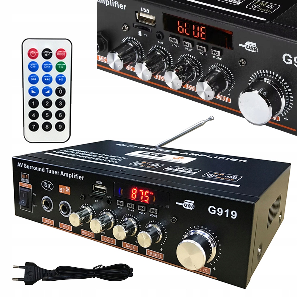 AMPLITUNER WZMACNIACZ HIFI STEREO BLUETOOTH RADIO CYFROWY WZMACNIACZ MOCY - 17090168728 ...