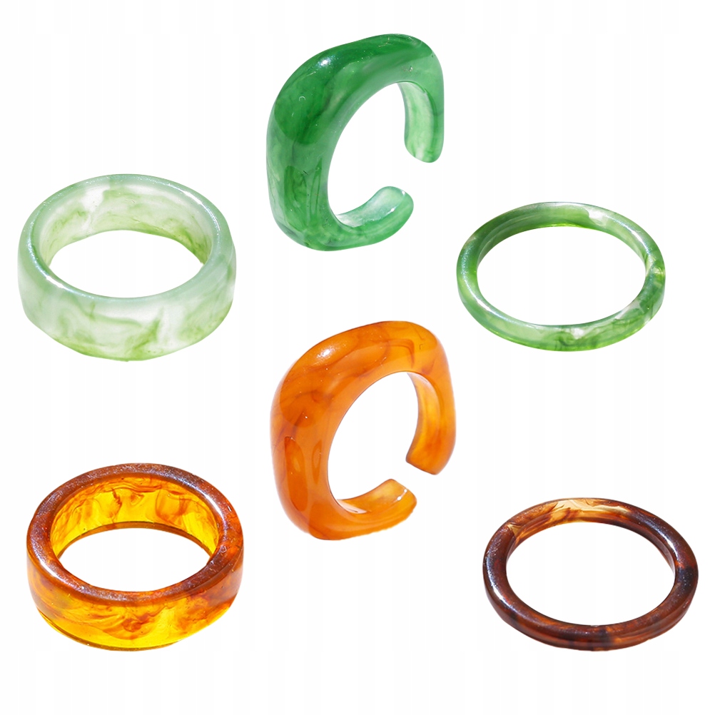 6pcs Open Resin Acrylic Rings Rings Women Rings - 13388757781 ...