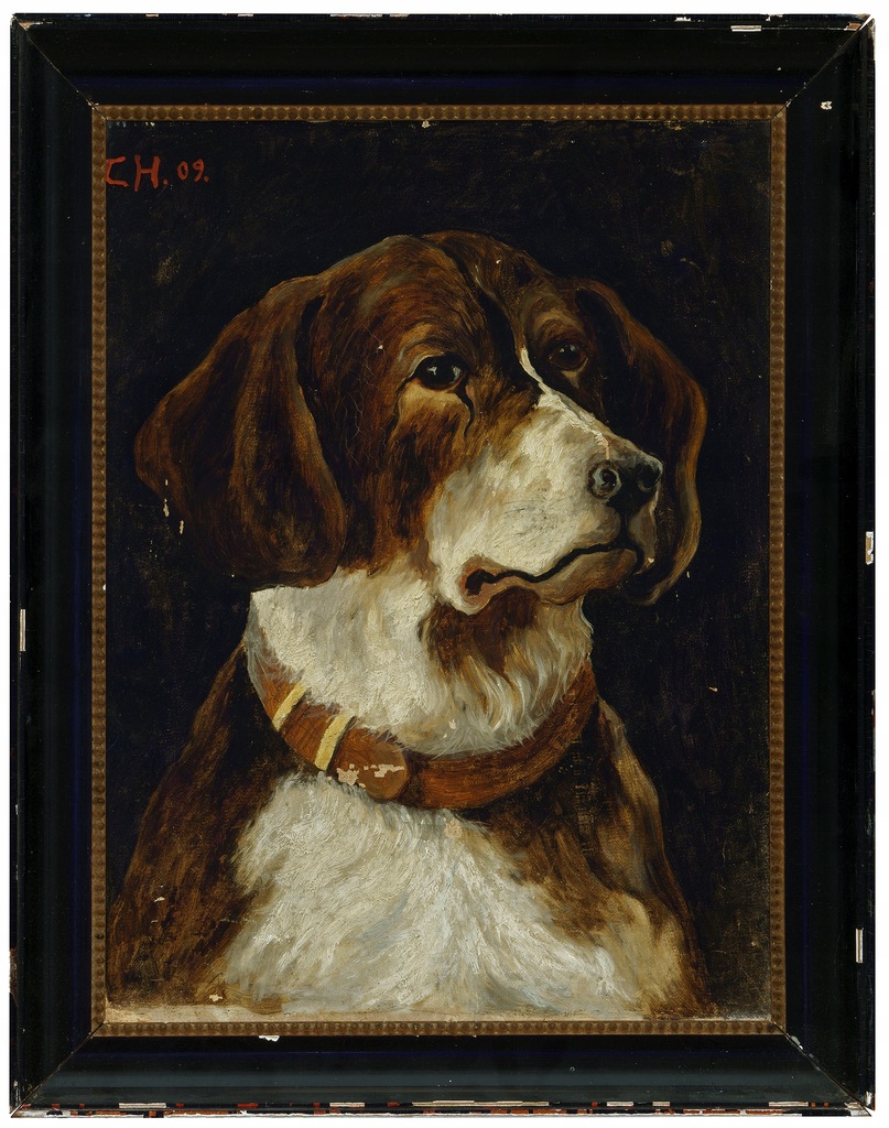 PORTRET PSA STARY OBRAZ OLEJNY Z 1909 ROKU - 12379665885 - oficjalne ...