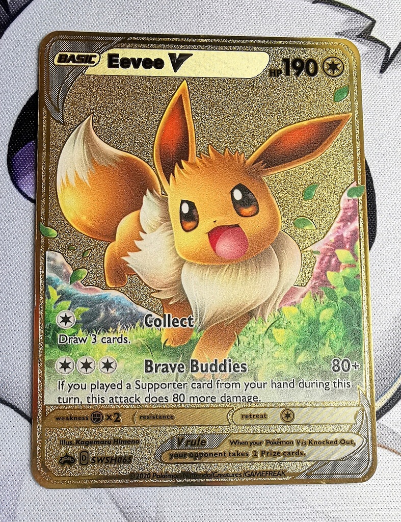 Pokemon Eevee V Złota Karta - 13086949592 - oficjalne archiwum Allegro