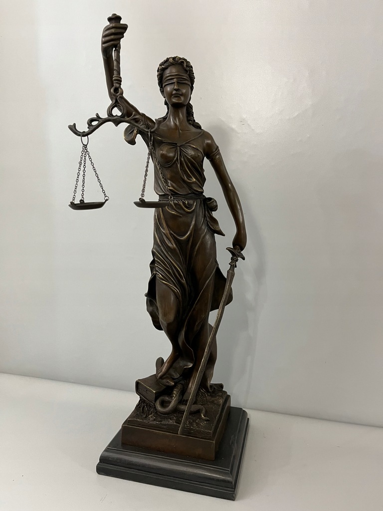 TEMIDA Bogini Sprawiedliwości Figura BRĄZ Rzeźba - 12879024400 ...