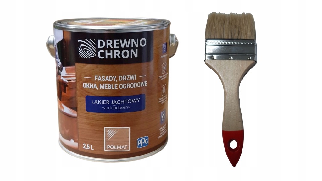DREWNOCHRON LAKIER JACHTOWY 2,5L pólmat + pędzel - 10622647425 ... DREWNOCHRON LAKIER JACHTOWY 2,5L pólmat + pędzel - 10622647425 ...