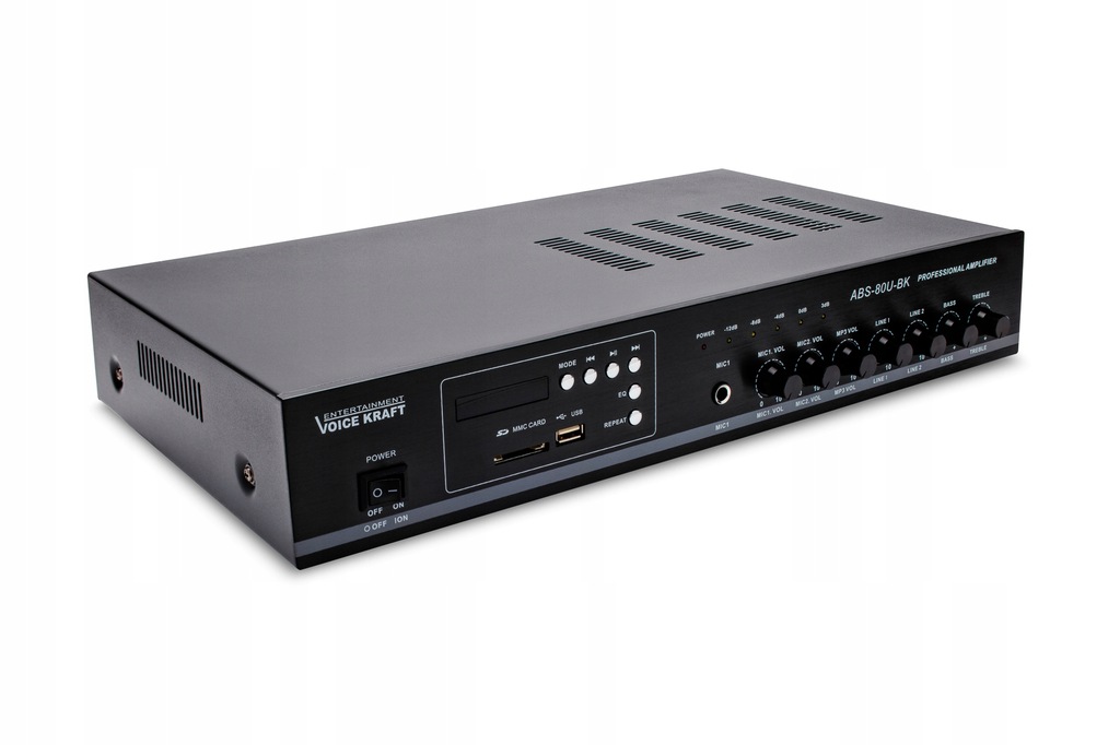 Wzmacniacz VK ABS-80U black Radiowęzeł USB SD FM - 11114436859 - oficjalne archiwum Allegro