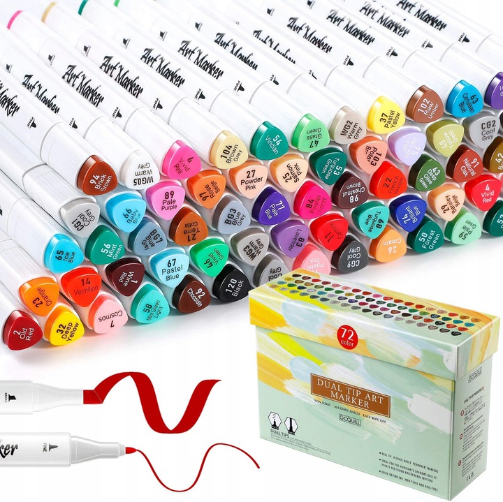 Mazaki Permanentne zestaw artystyczny 72 Kolory - 10689232380 ...