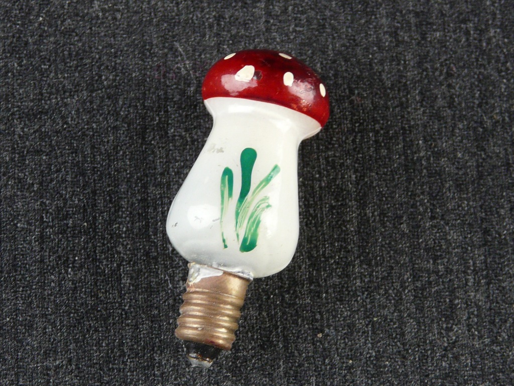 MUCHOMOREK stara żarówka choinkowa sprawna z Prl-u - 12898197555 ...