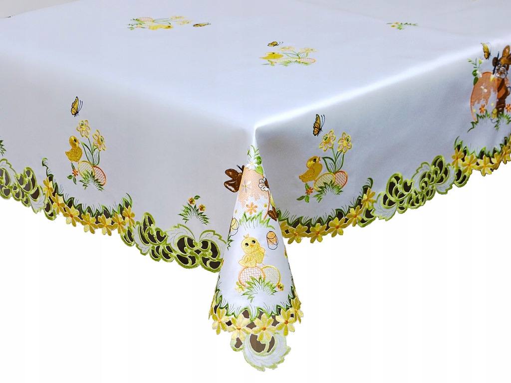 Haftowany obrus na stół 130x180cm haft WIELKANOC - 13198971518 - oficjalne archiwum Allegro
