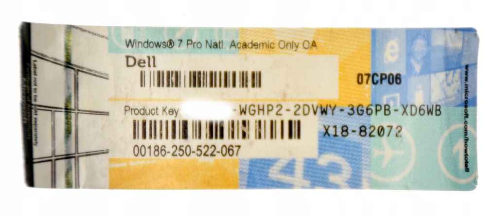 LICENCJA NAKLEJKA WINDOWS 7 PRO ACADEMIC DELL - 11442745749 - oficjalne ...