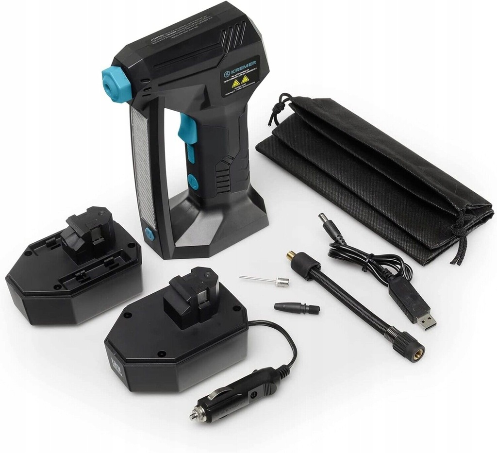 AKUMULATOROWY MINI KOMPRESOR SPRĘŻARKA POMPKA SAMOCHODOWA KREMER 12V ...