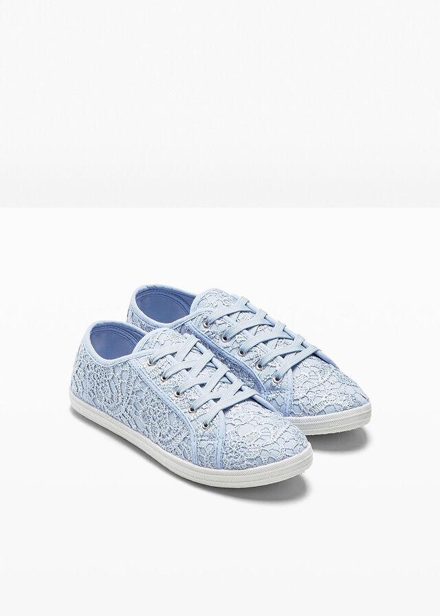 BONPRIX _LZ 0O8 BŁĘKITNE SNEAKERSY Z KORONKĄ _/ 37 - 15182463012 ...
