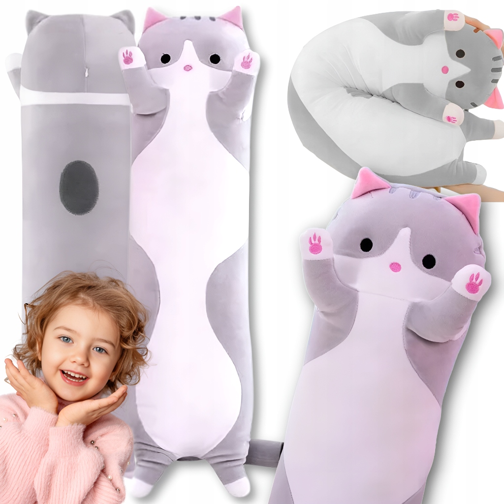 DŁUGI KOTEK MASKOTKA PLUSZAK PODUSZKA KOT - 12767436474 - oficjalne ...