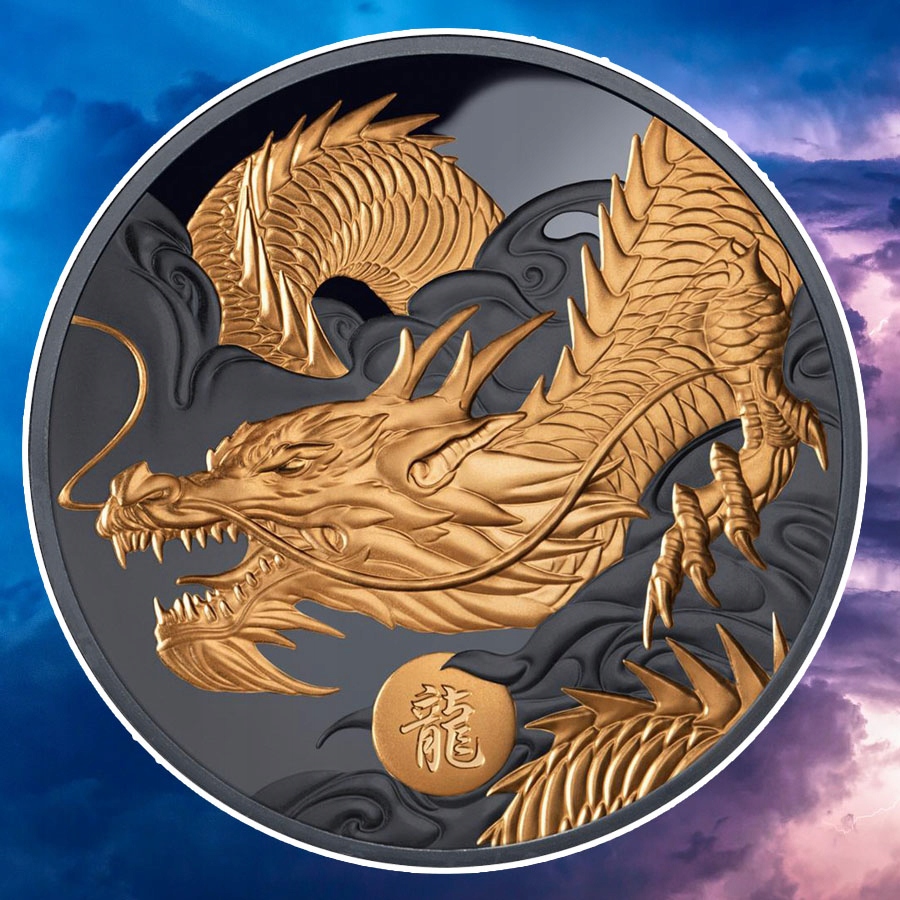 2024 Niue 1$ Lunar Rok Smoka 1oz black proof box - 14479250077 ...