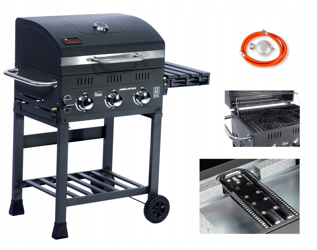 ACTIVA GRILL GAZOWY ANGULAR ruszt ŻELIWNY 3palniki - 11812209100 ...