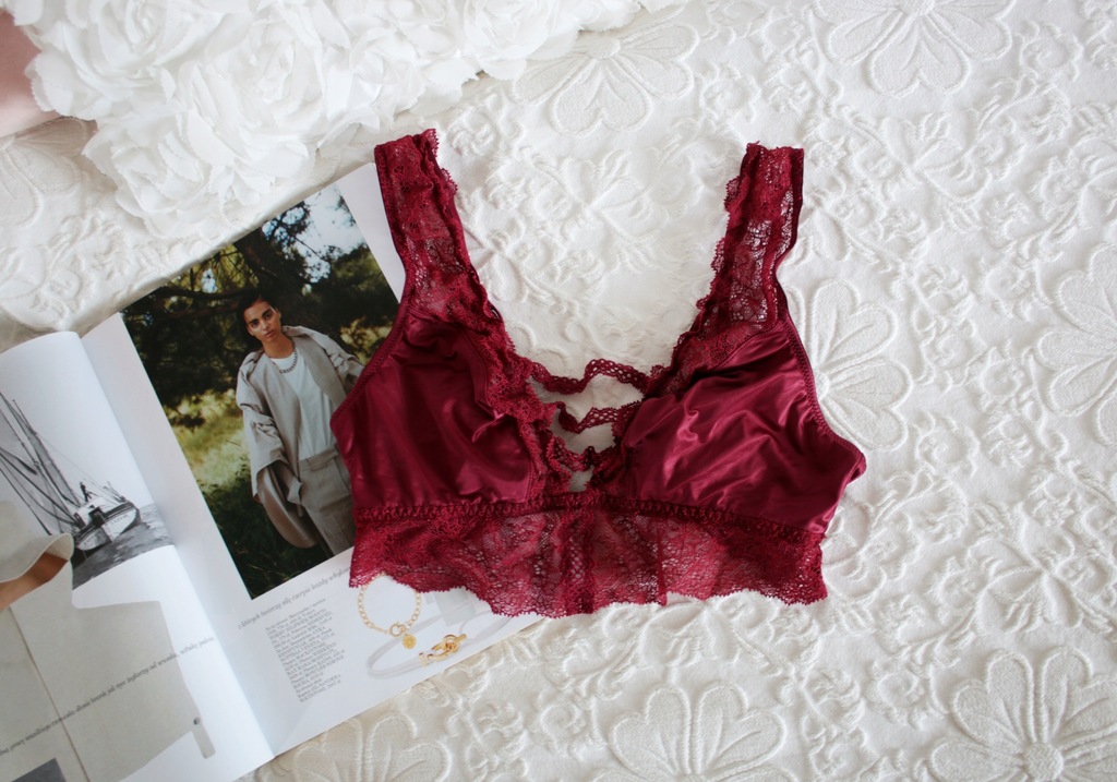 Bordowy biustonosz VICTORIA'S SECRET S 36 stanik - 12274495935 ...