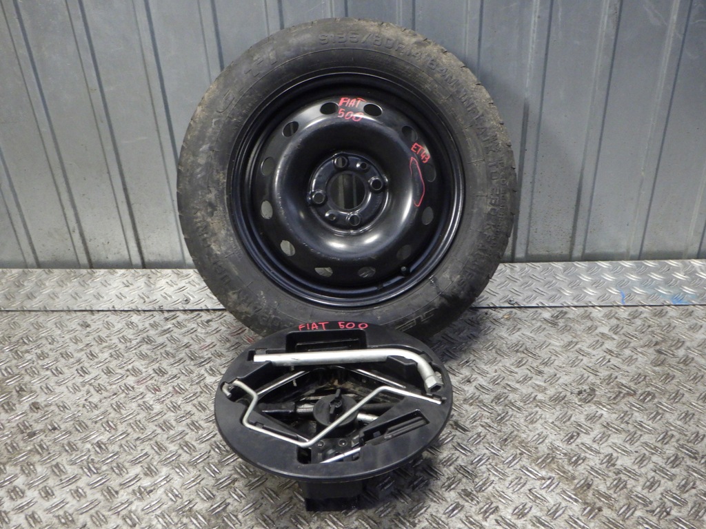 KOŁO ZAPASOWE DOJAZDOWE WKŁAD FIAT 500 - 11840226381 - oficjalne archiwum Allegro