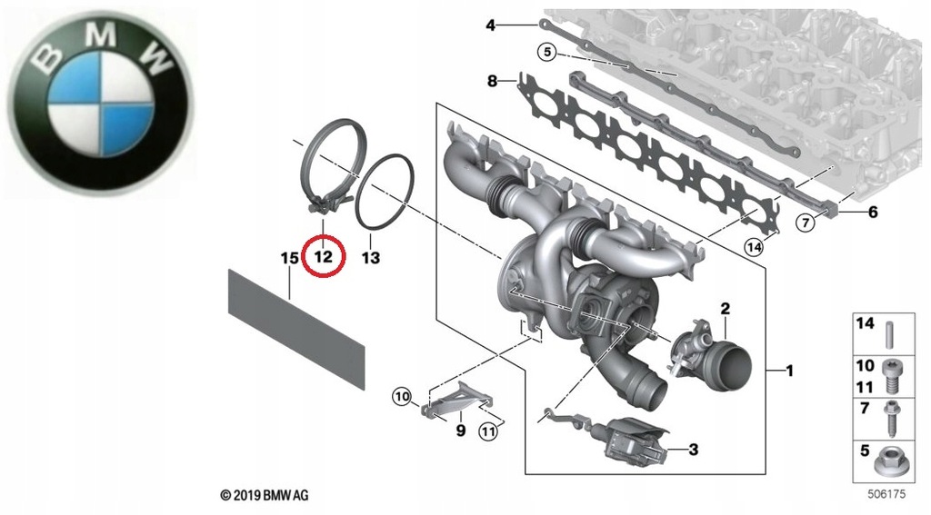 nowa OE obejma opaska klamra V turbina DPF BMW ASO - 12662565560 ...