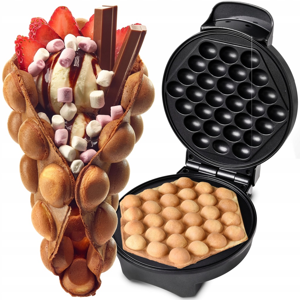 GOFROWNICA Bąbelkowa EGG Puffs gofry zawijane 850W GOFRY BĄBELKOWE 850W ...