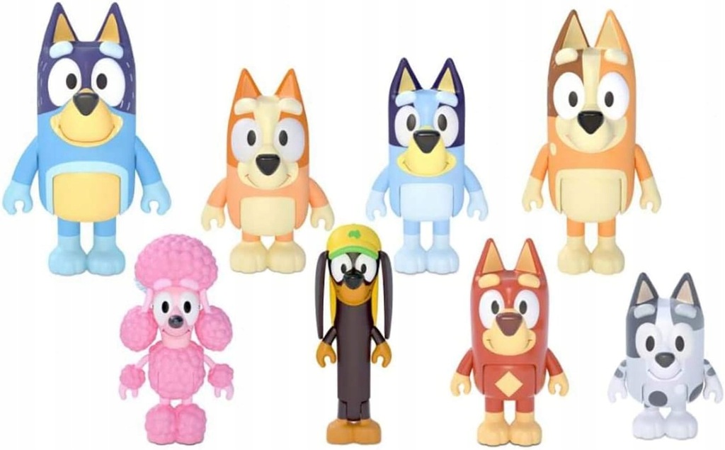 BLUEY ZESTAW RODZINA 8 FIGURKEK BLUE DINGO - 12677335626 - oficjalne ...