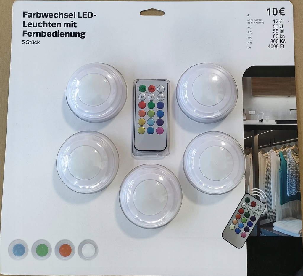 ZESTAW 5 LEDÓW ZMIENIAJĄCYCH KOLOR Z PILOTEM - 11614117811 - oficjalne ...