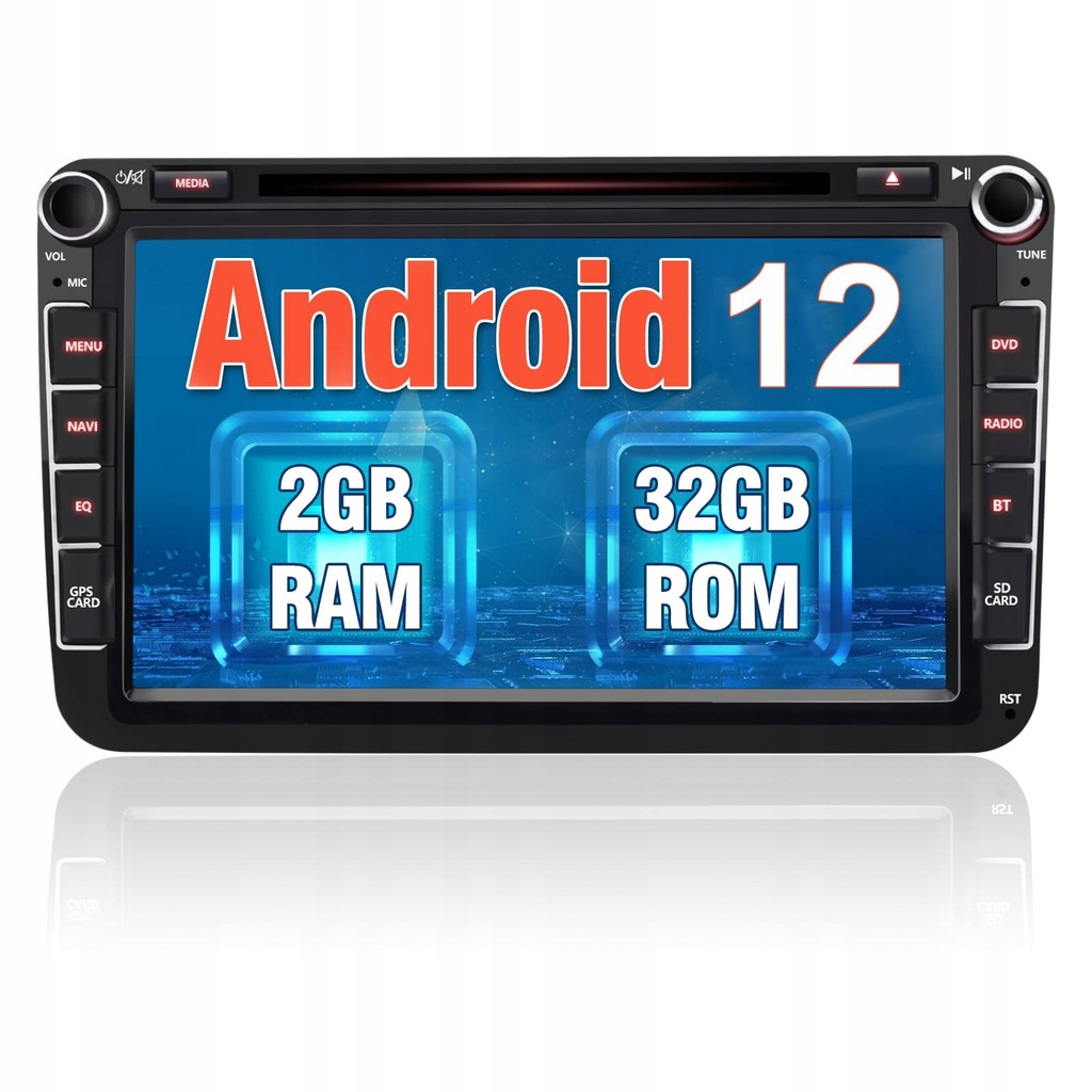 Radio samochodowe AWESAFE do VW Skoda Seat Android 12 2 DIN CD DVD USB RDS - 14764733967 ...
