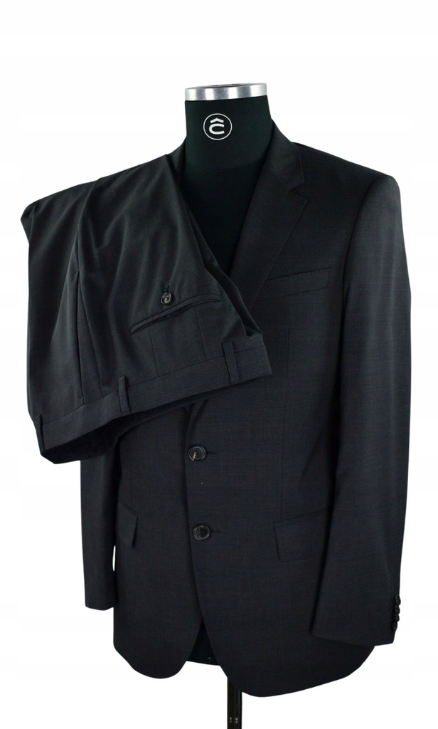 Hugo Boss Hayes Wełna + Elastan Garnitur Męski Grafitowy Slim Fit 46/S ...