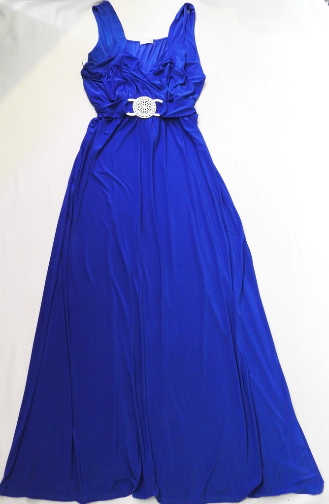 Z396_ KOBALTOWA SUKNIA WIECZOROWA-/MAXI rozm 54/56 - 12023585538 ...