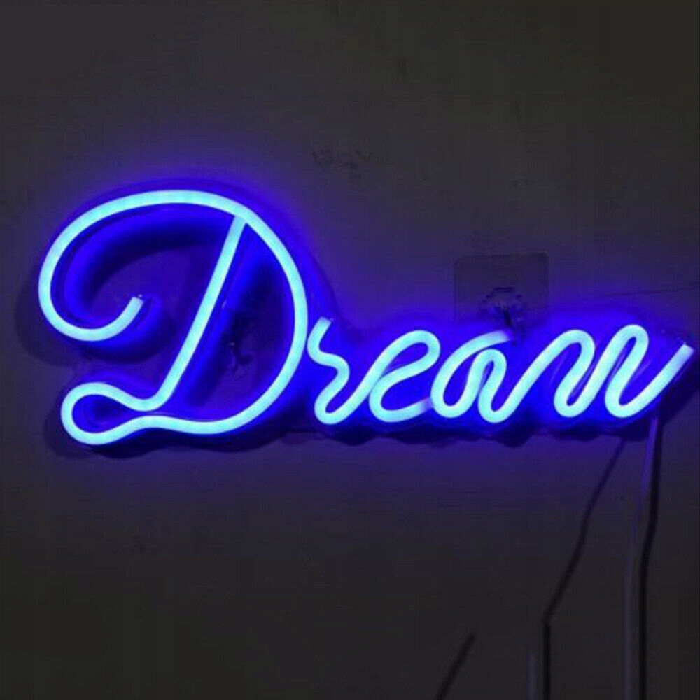 NEON LED NA śCIANę ZNAK DREAM NAPIS NEONOWY 5V - 12078529228 ...