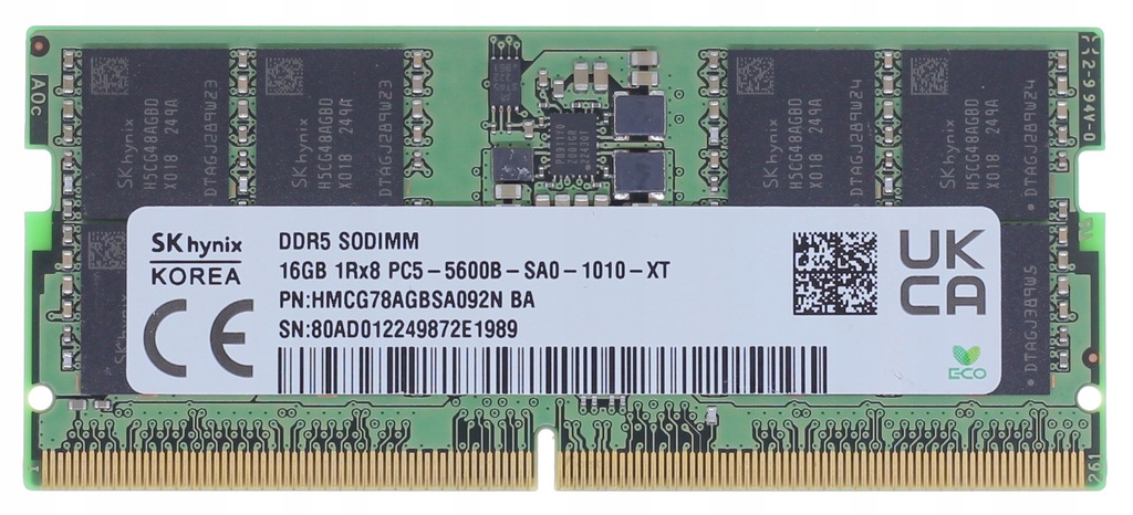 16GB 5600 SK HYNIX PC5-5600B 1Rx8 SA0-1010-XT HMCG78AGBSA092N BA PAMIĘĆ ...