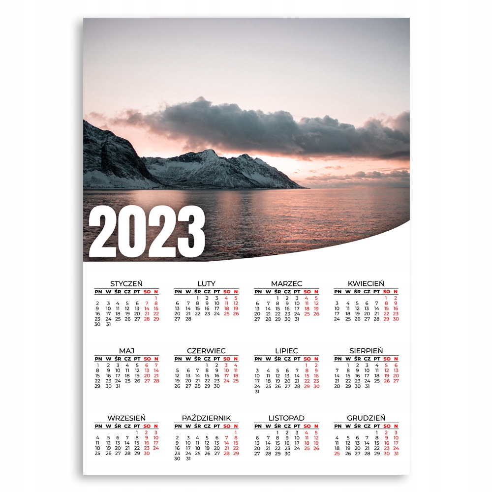 KALENDARZ ŚCIENNY 2023 ROCZNY 50x70 cm Wzory GÓRY - 12452063414 - oficjalne archiwum Allegro